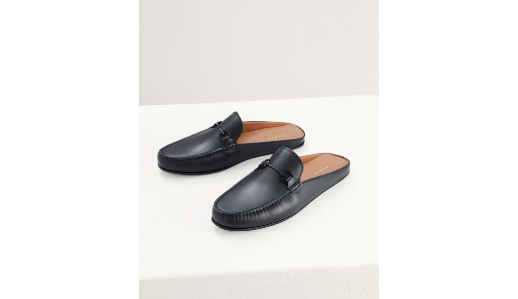 Leather Bit Backless Loafers | PEDRO