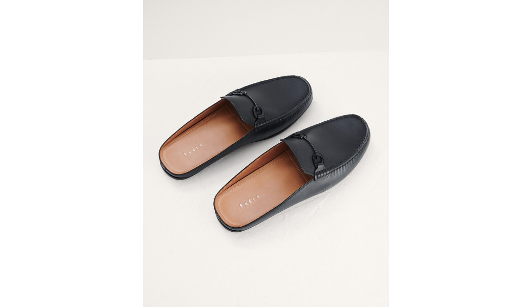 Leather Bit Backless Loafers | PEDRO