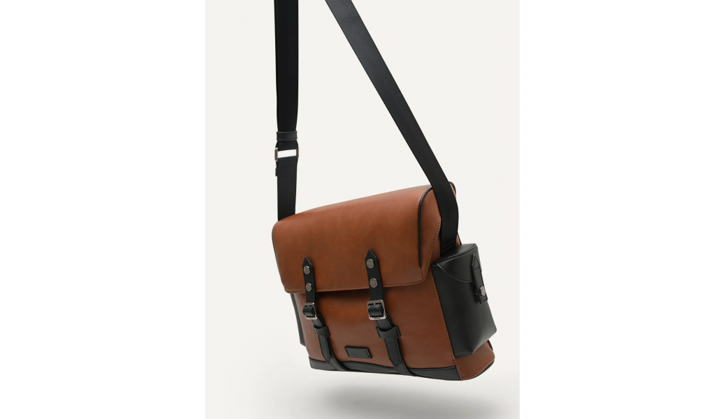 Multi Compartment Messenger Bag with Synthetic Leather Lining | Pedro