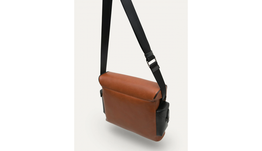 Multi Compartment Messenger Bag with Synthetic Leather Lining | Pedro
