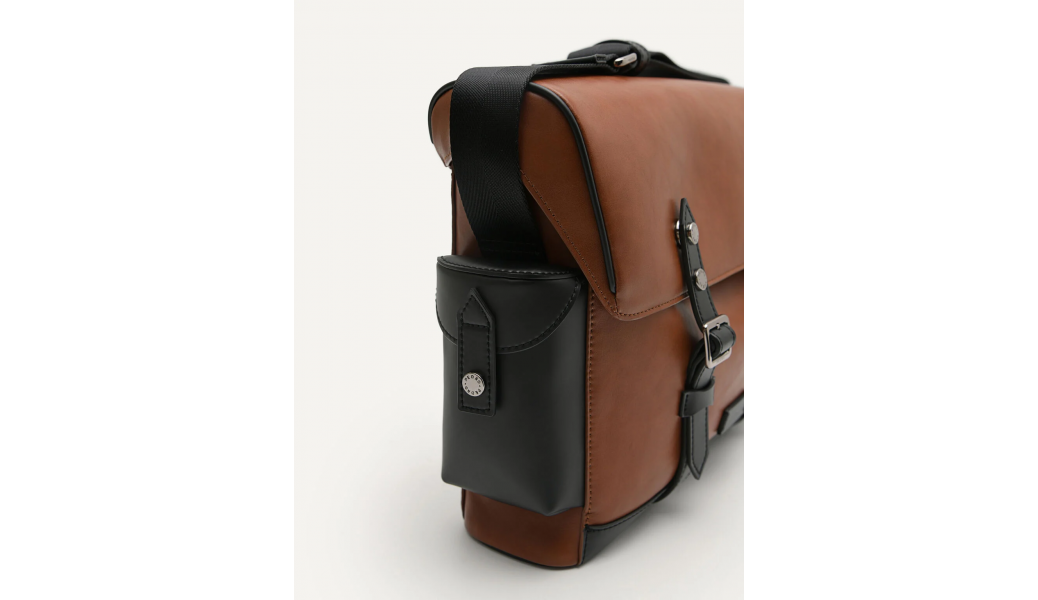 Multi Compartment Messenger Bag with Synthetic Leather Lining | Pedro