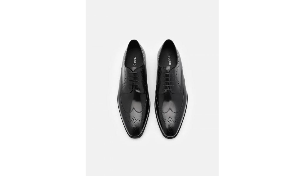 Leather Wingtip Derby Shoes