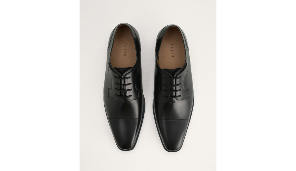 Pointed Toe Leather Derby Shoes | PEDRO