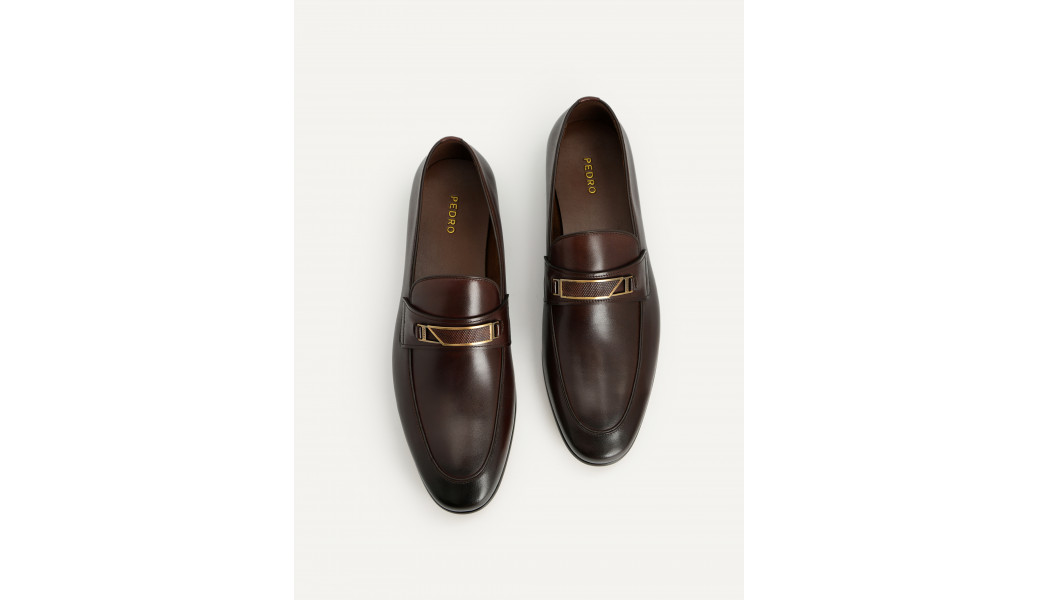 Leather Loafers with Metal Bit | PEDRO